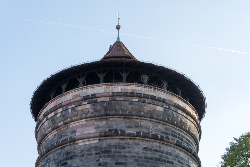 Medieval Tower in the Old Town of Nuremberg Stock Image - Image of ...