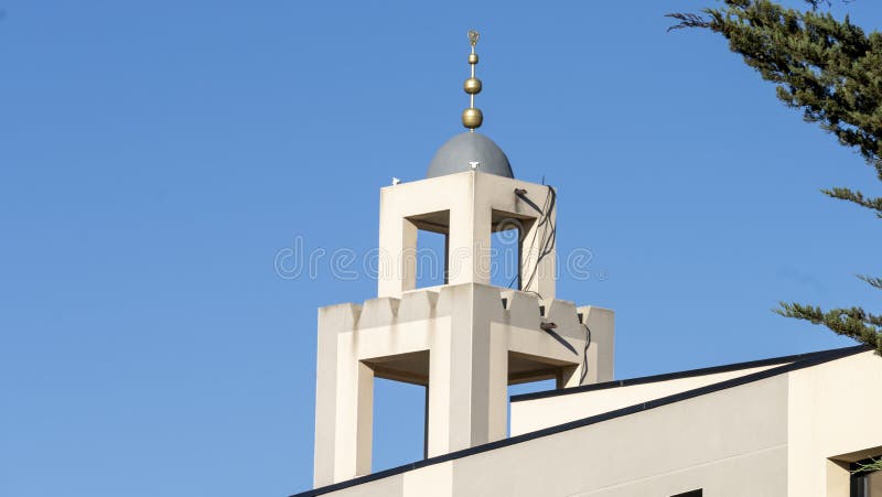 Top of a Mosque, in a Blue Sky and Trees Stock Photo - Image of ...