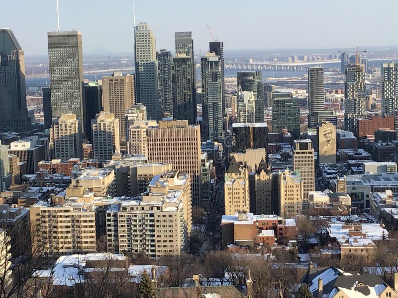 Top of Mount-Royal in Montreal Editorial Photography - Image of horizon ...