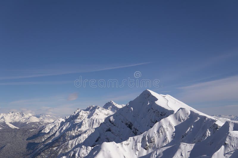 The Top of Mount Snow Winter Ski Resort Stock Image - Image of scene ...