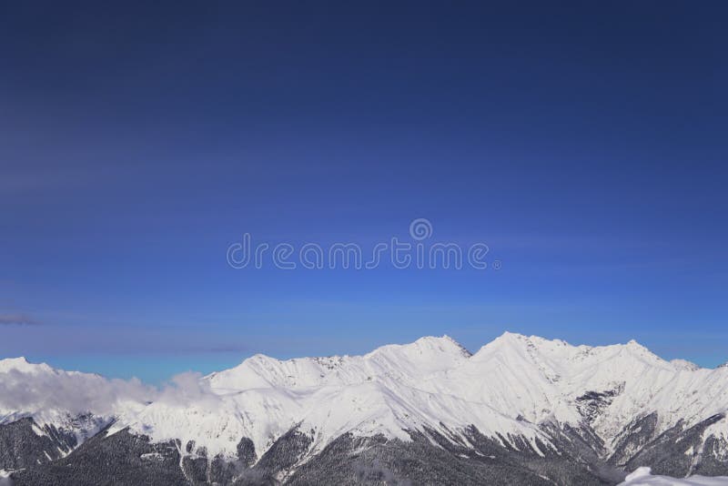 The Top of Mount Snow Winter Ski Resort Stock Image - Image of mountain ...