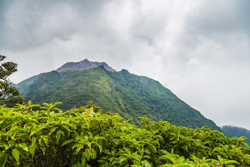 Top of Mount Unzen Hiking Trail in Kumamoto, Japan. Stock Photo - Image ...