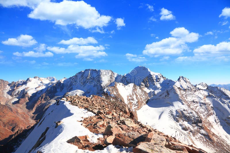 Top of the mountain ridge stock image. Image of moraine - 157018991