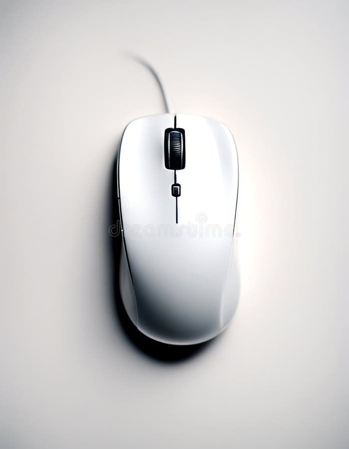 Top Mouse View White Computer Scroll Wired Cable Equipment Isolated ...