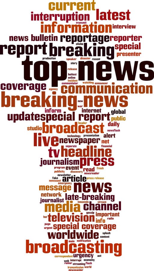 Top news word cloud stock vector. Illustration of story - 182054364