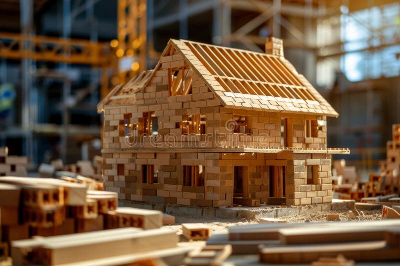 Top Notch Image of House Construction Project with Bricks for Building ...