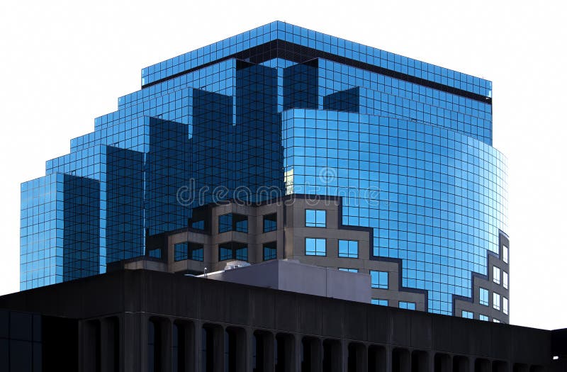 Top of Office Building with Blue Windows Stock Photo - Image of windows ...