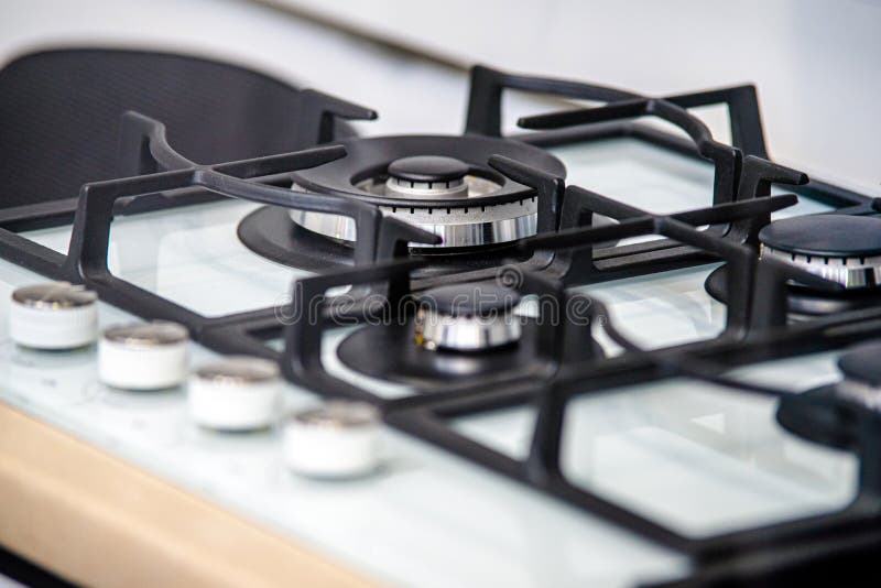 The Top Panel of the Gas Stove Stock Photo - Image of propane, steel ...