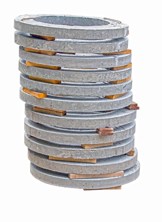 Top Part of Concrete Water Wells on White Stock Photo - Image of ...