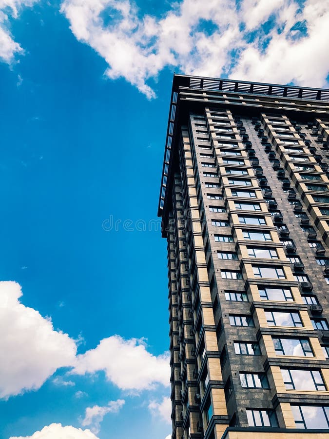 Top Part of High-rise Business Building Stock Image - Image of color ...