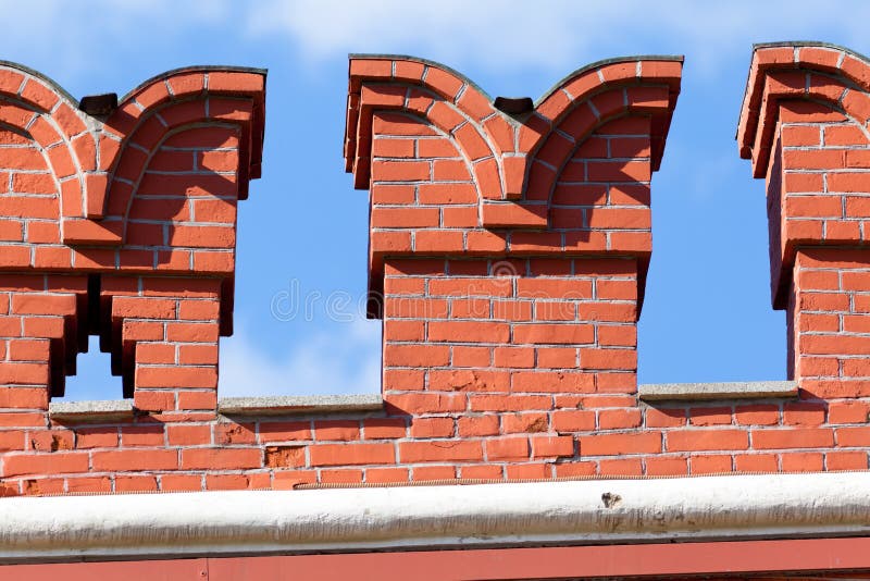 Top part Kremlin Wall stock photo. Image of brick, loophole - 30951730