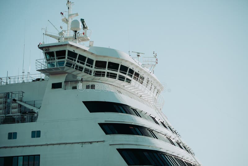 Top Part of a Large White Ship during Daytime Stock Photo - Image of ...