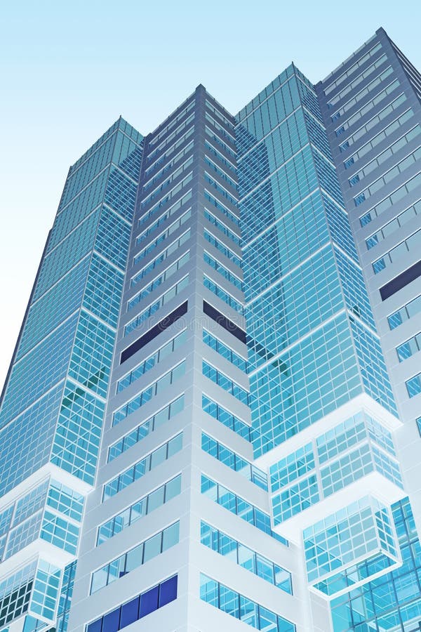 Top Part Skyscraper Bottom View Stock Illustration - Illustration of ...