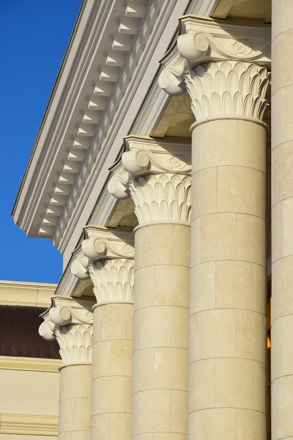 The Top Part of Some Columns Stock Photo - Image of architecture, view ...