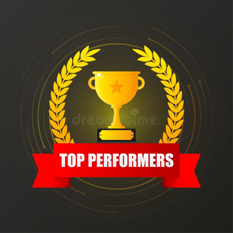 Top Performance Trophy in Flat Style. Flat Vector Illustration Stock ...