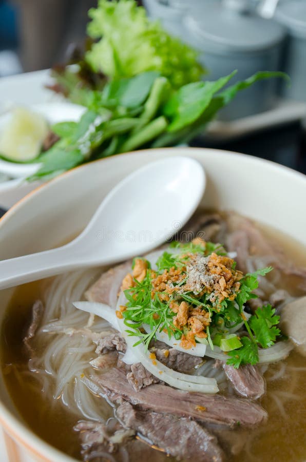 Top of Pho Lao Style Noodle Soup Stock Photo - Image of asia ...