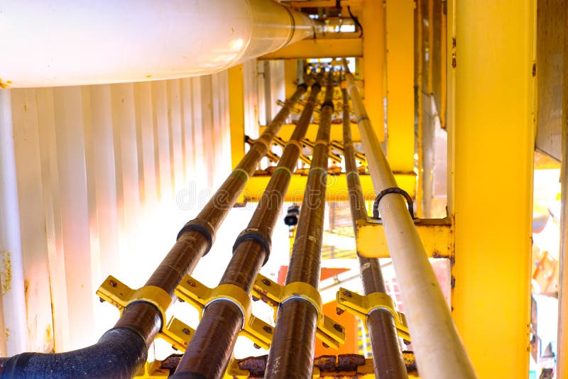 The Top Pipe Has a Yellow Bracket Stock Photo - Image of energy ...