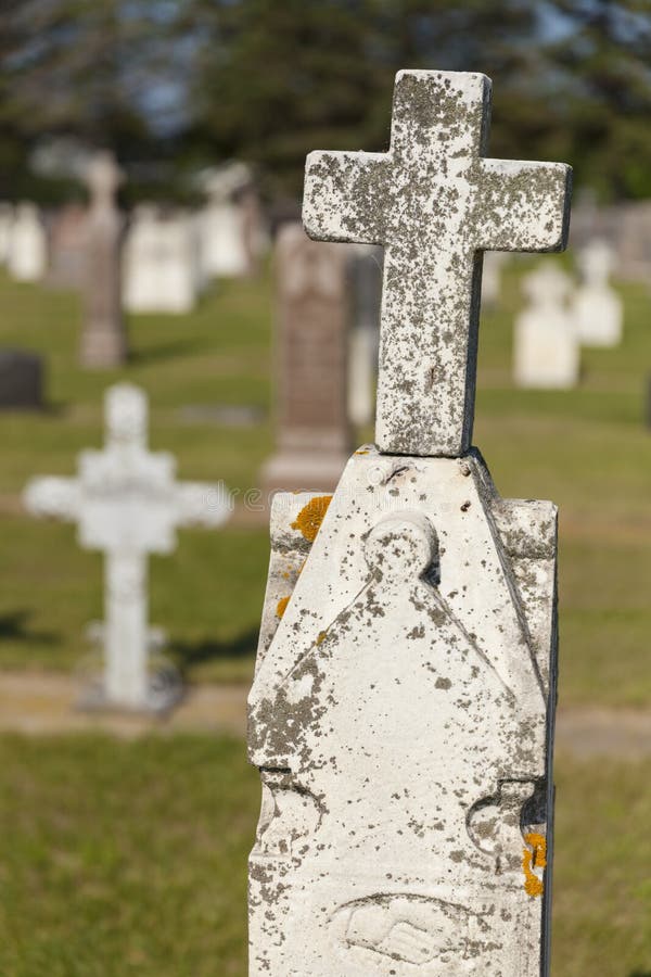 The Top Portion of a Very Old Tombstone. Stock Photo - Image of sunny ...