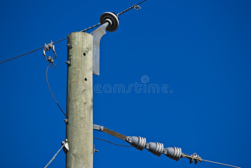 Top of power line pole stock photo. Image of conductor - 23549624