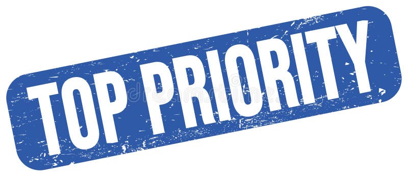 TOP PRIORITY Text on Blue Grungy Stamp Sign Stock Illustration ...