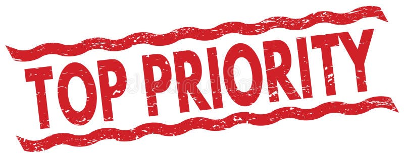 TOP PRIORITY Text on Red Lines Stamp Sign Stock Illustration ...