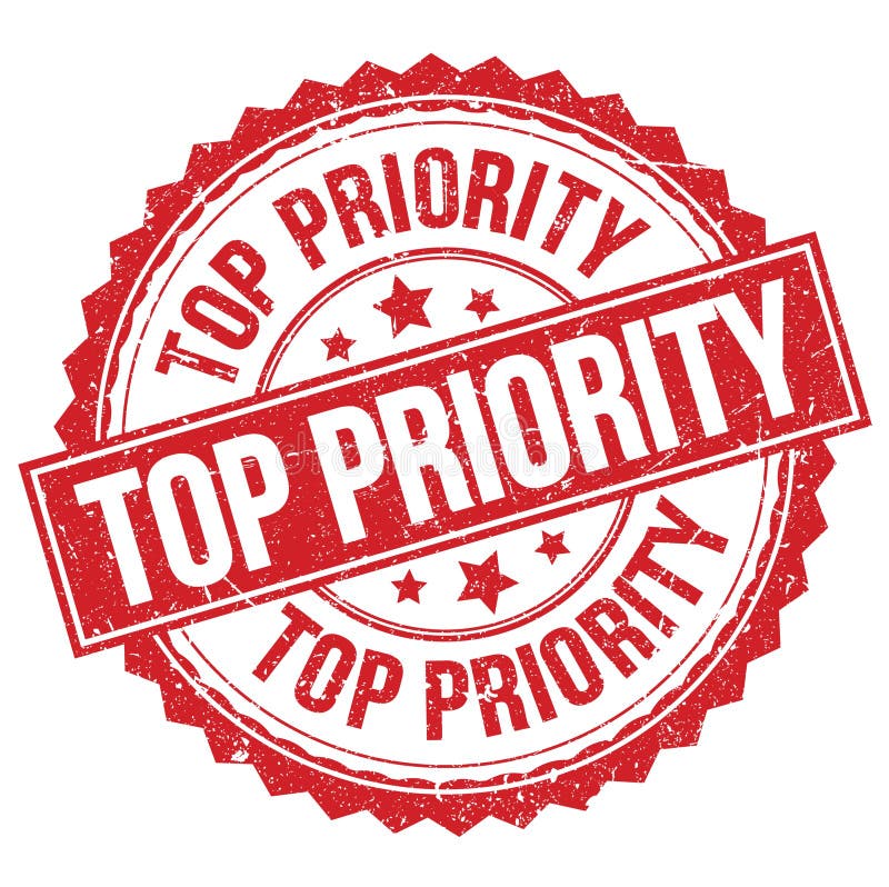 TOP PRIORITY Text on Red Round Stamp Sign Stock Illustration ...
