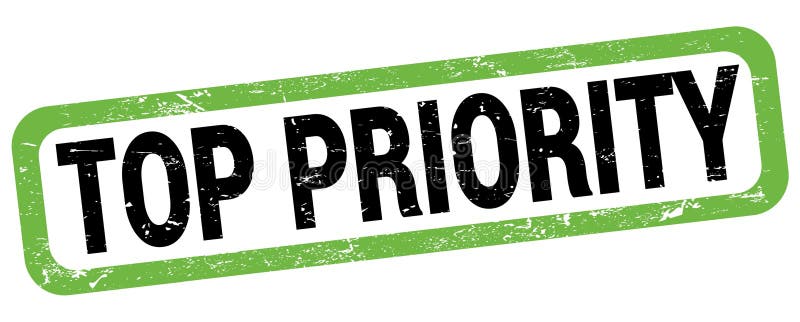 TOP PRIORITY Text Written on Green-black Rectangle Stamp Stock ...