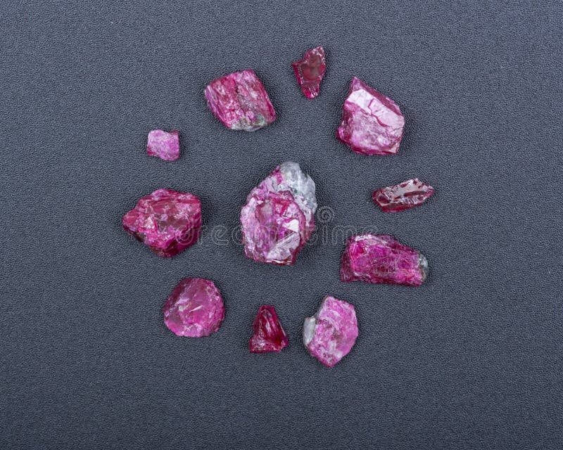 Top Quality A Grade Small Rough RUBY Crystals From Tanzania On Black ...