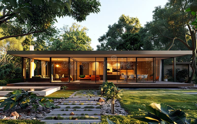 Top-Quality One-Floor House -Generative Ai Stock Image - Image of ...