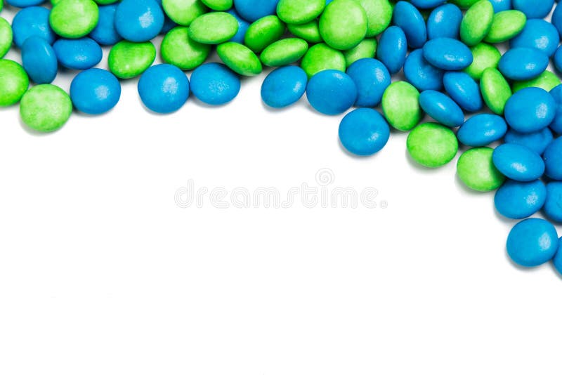 Top Rame Blue Green Chocolate Candy White Background Stock Photos ...