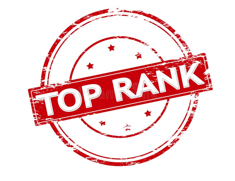 RANK - Red Text On Typography Background - 3D Rendered Royalty Free ...