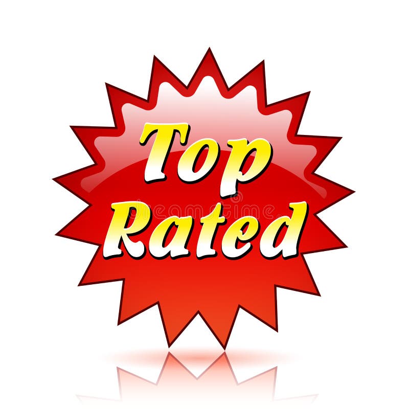 Top rated red star icon stock vector. Illustration of button - 107481835