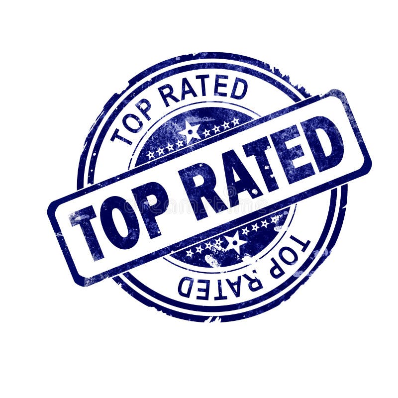 Top Rated Word with Blue Round Stamp Stock Illustration - Illustration ...