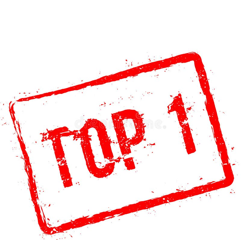 Top 1 Red Rubber Stamp Isolated on White. Stock Vector - Illustration ...