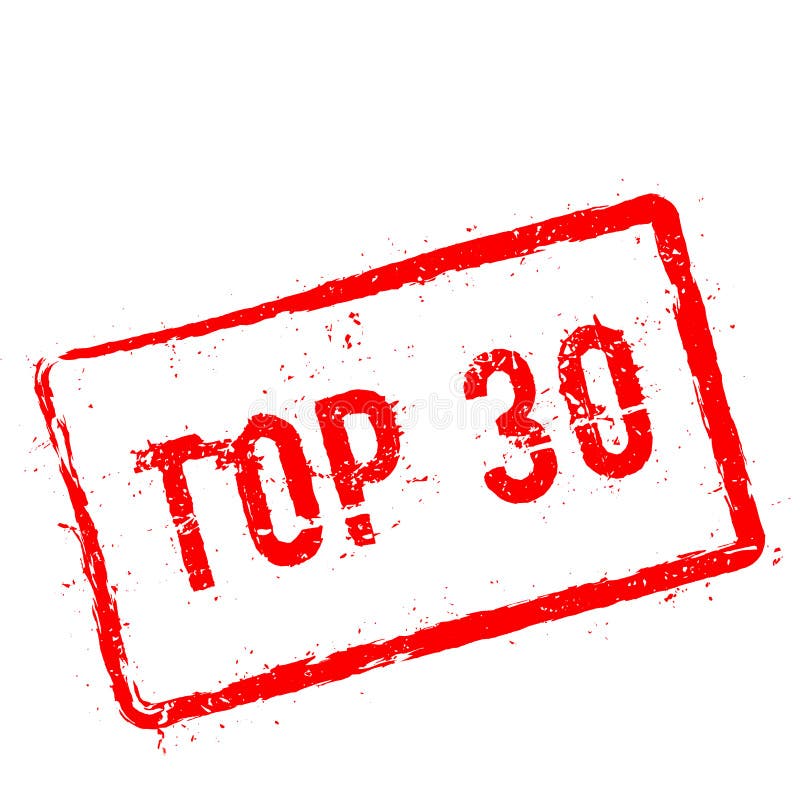 Top 30 Red Rubber Stamp Isolated on White. Stock Vector - Illustration ...