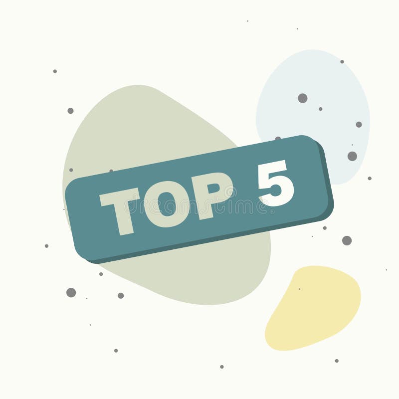 Top 5 Red Vector Icon on Multicolored Background Stock Vector ...