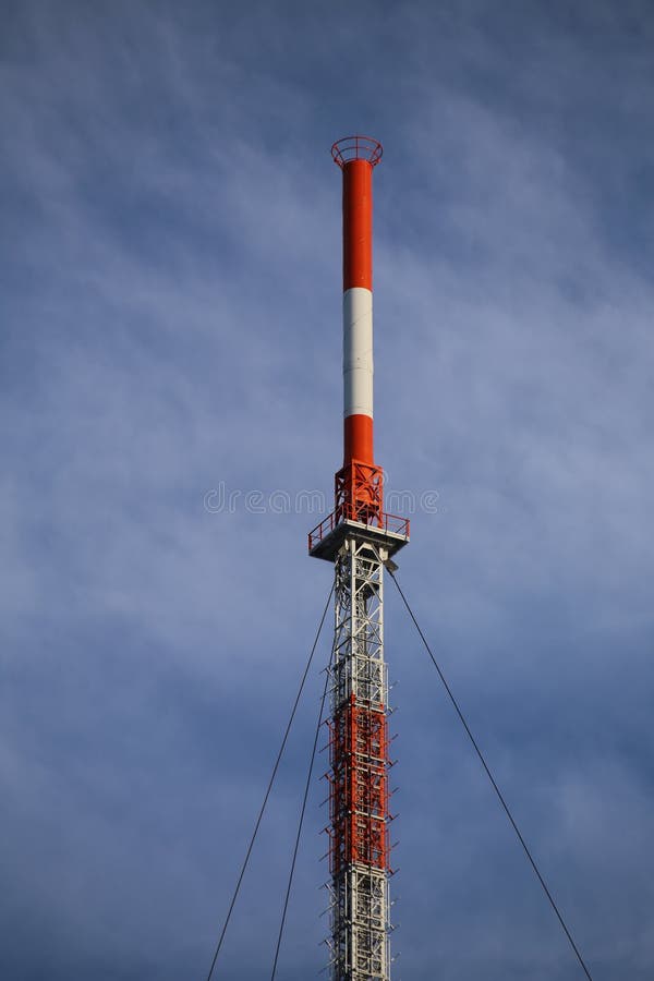 Top of Red and White Radio Tower Stock Photo - Image of century ...