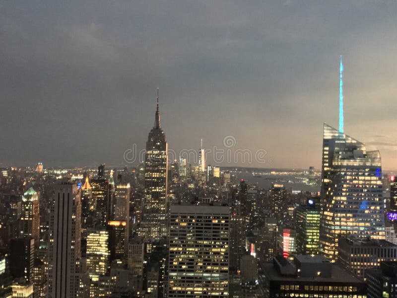 From the Top of the Rock stock photo. Image of dusk, lights - 98690464