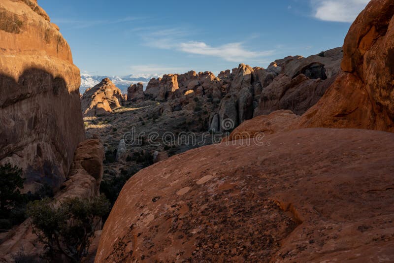 Top of the Rocky Climb on Devils Garden Loop Stock Photo - Image of ...