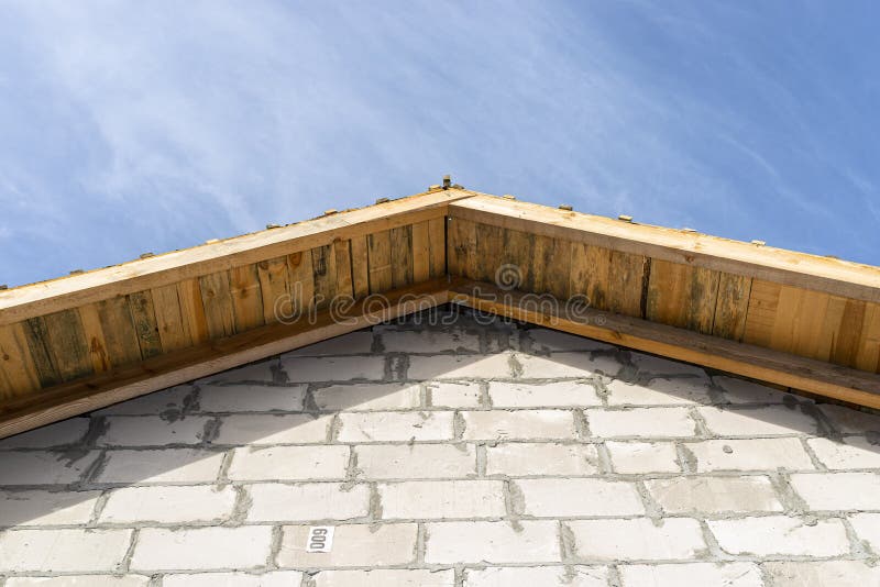 The Top of the Roof is Completely Covered with Boards, Raw Walls and ...