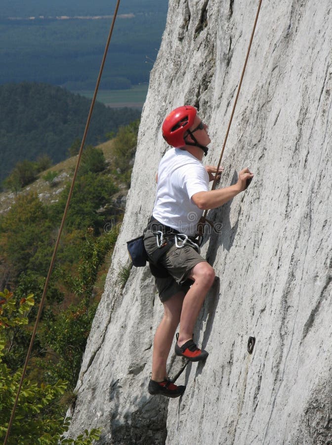 Top rope climbing stock photo. Image of outdoors, cliff - 13029548