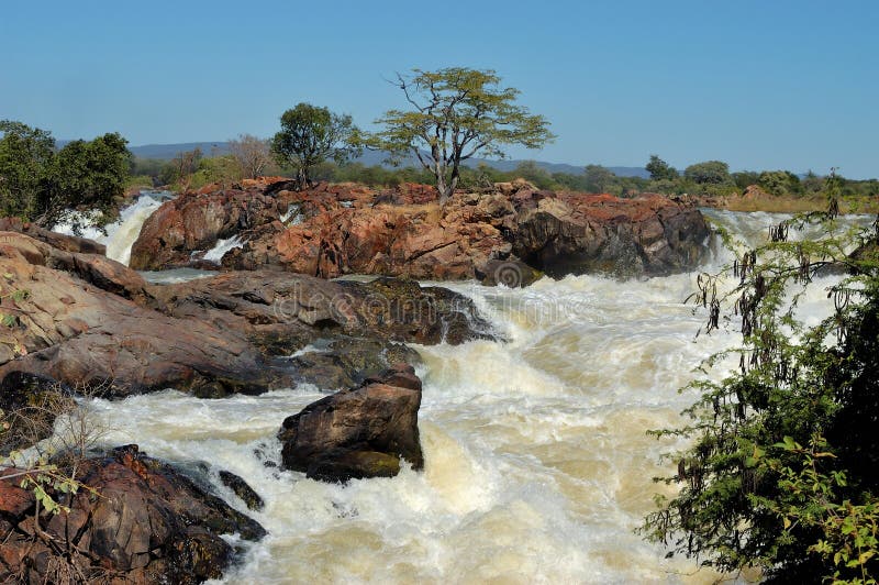 Sunset at the Ruacana Waterfall, Namibia Stock Photo - Image of ...