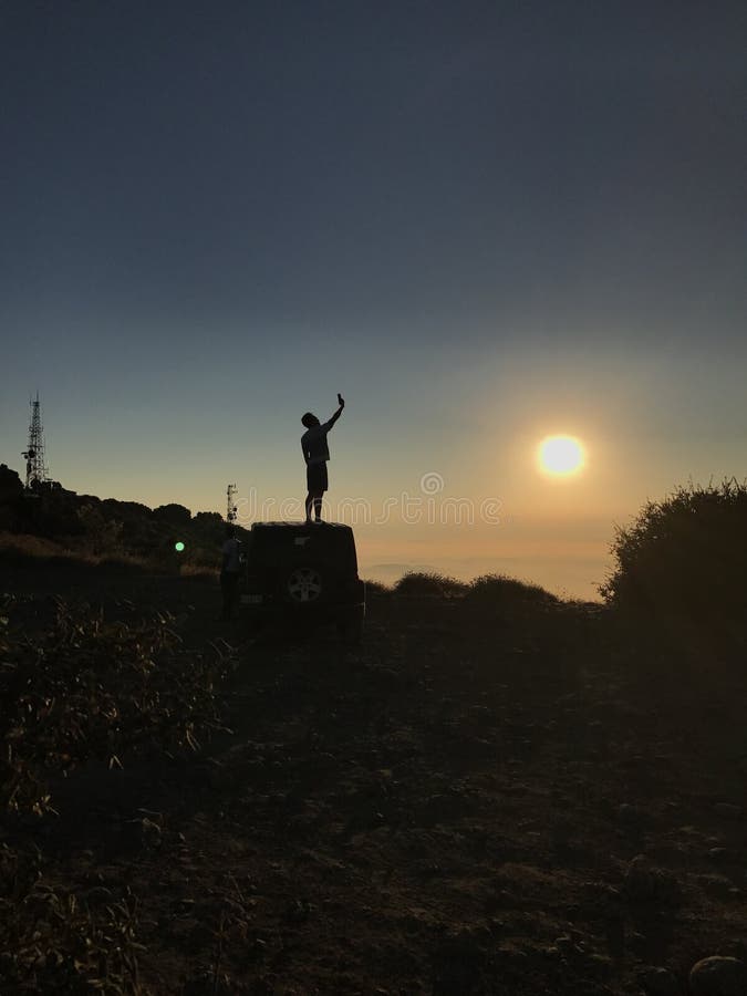 Looking for Signal Silhouette Editorial Stock Photo - Image of santiago ...