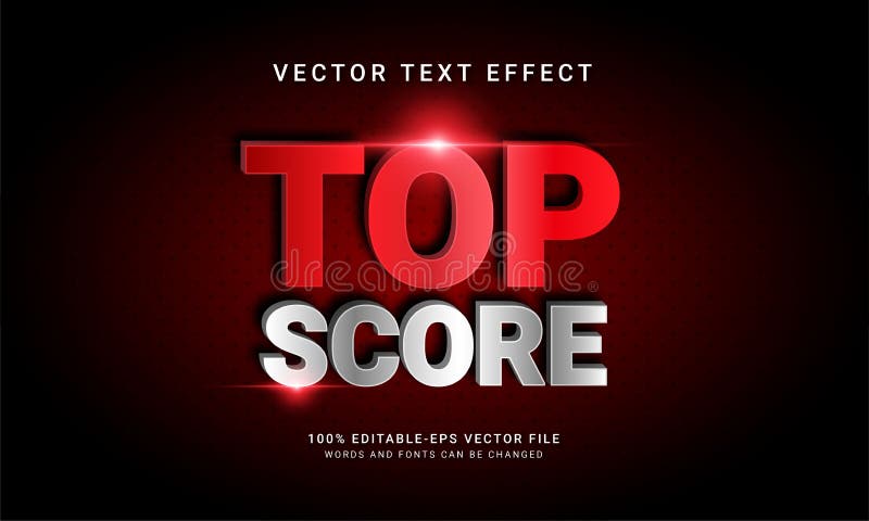 Top Score Editable Text Effect Stock Vector - Illustration of retro ...
