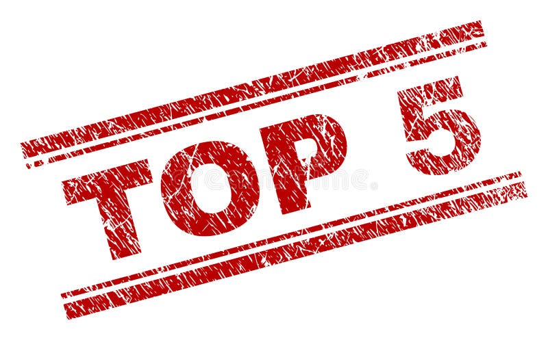Grunge Textured TOP 5 Stamp Seal Stock Vector - Illustration of ...