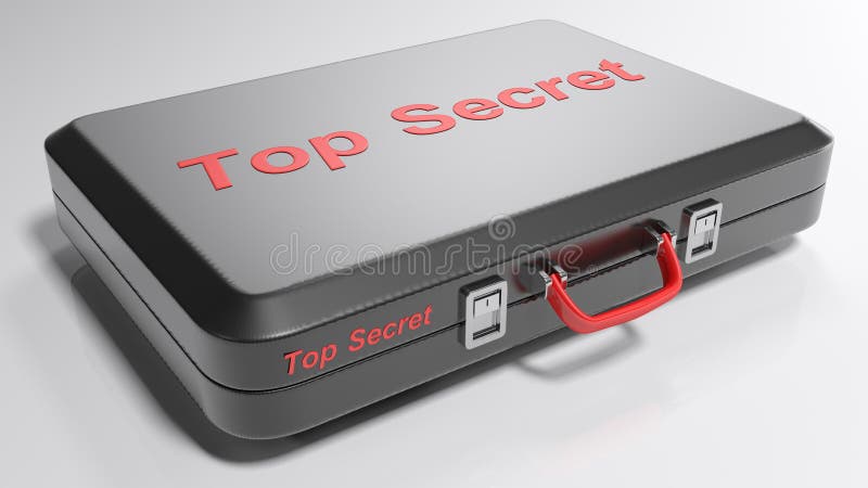 Top Secret Black Suitcase - 3D Rendering Stock Illustration ...
