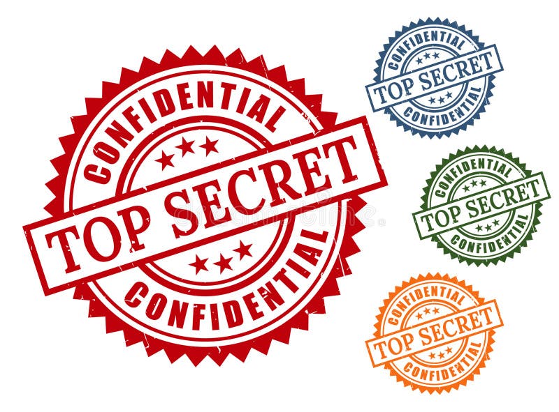 Top Secret Confidential Seal Bundle, Grunge Rubber Sensitive Data Stamp Icons Stock Vector ...