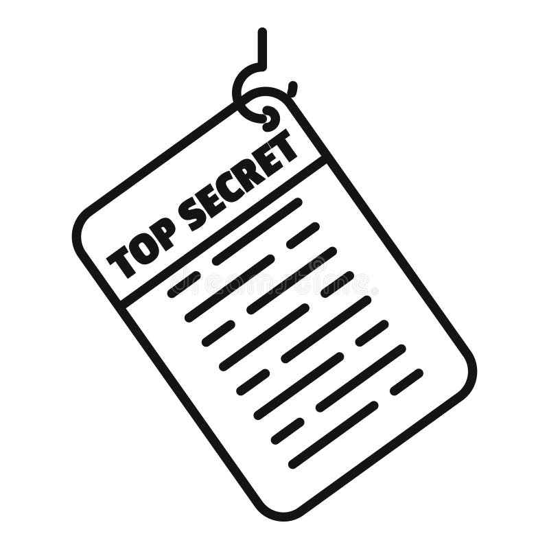 Top Secret Document Hanging with Hook Presenting Classified Information ...