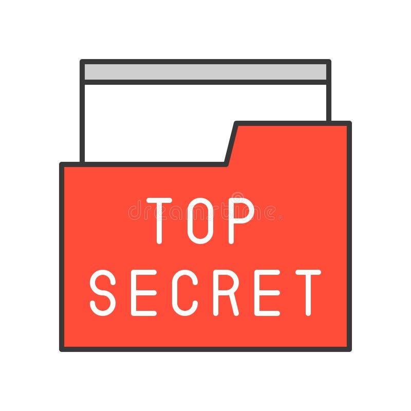 Top Secret File and Folder, Police Related Icon Editable Stroke Stock ...
