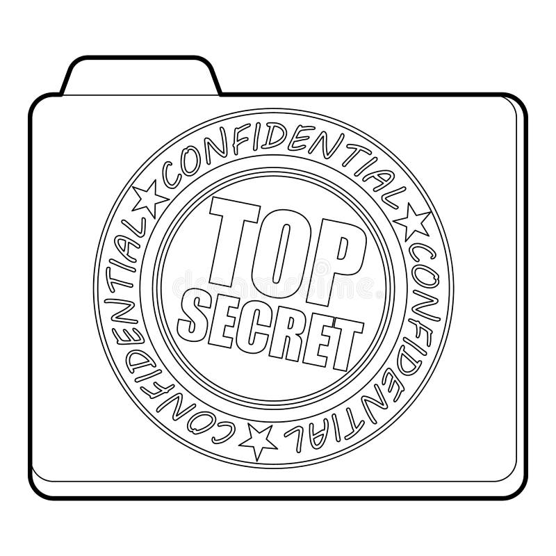 Top Secret Icon, Outline Style Stock Vector - Illustration of private ...